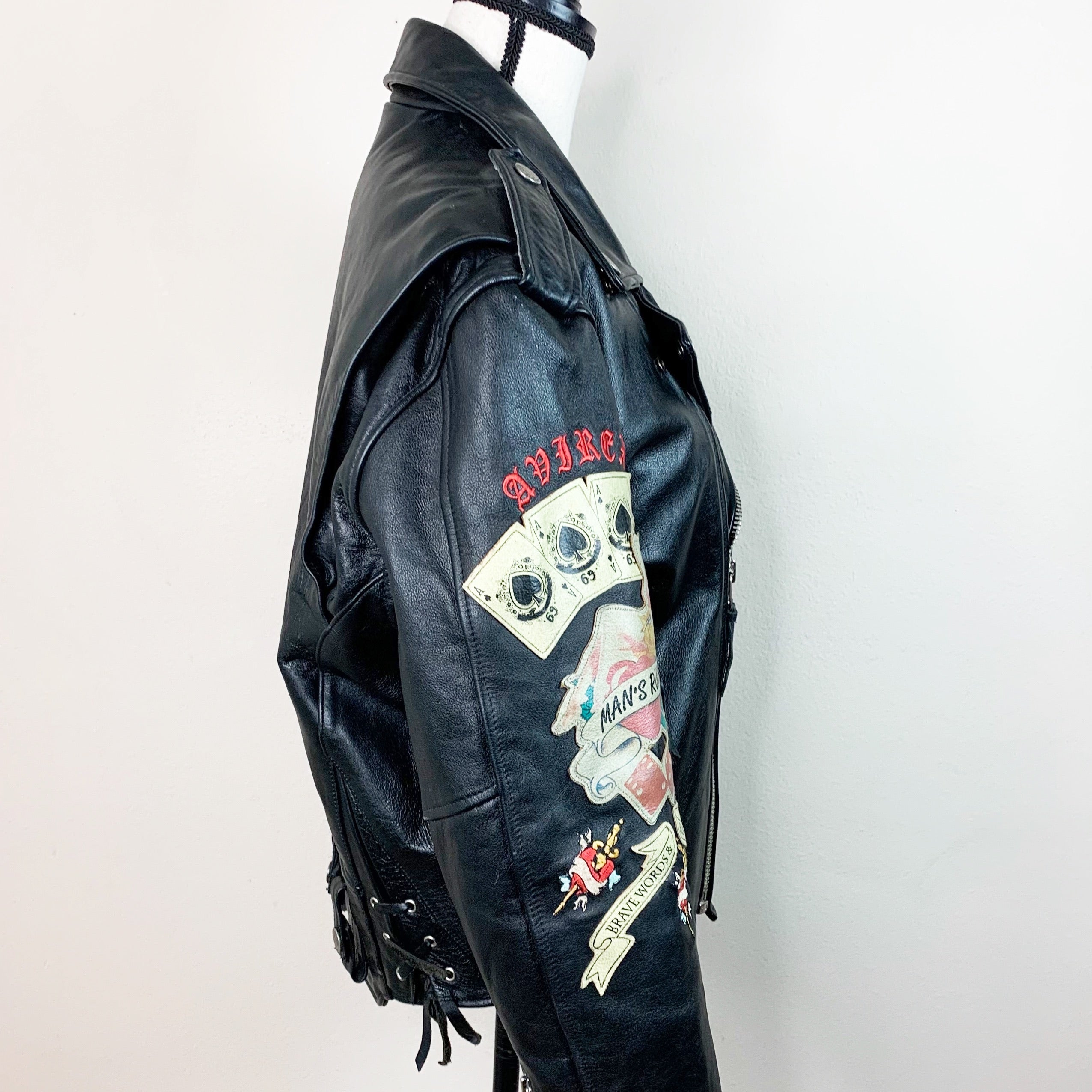 Vintage Avirex Leather Motorcycle Biker Jacket – The Stand Alone