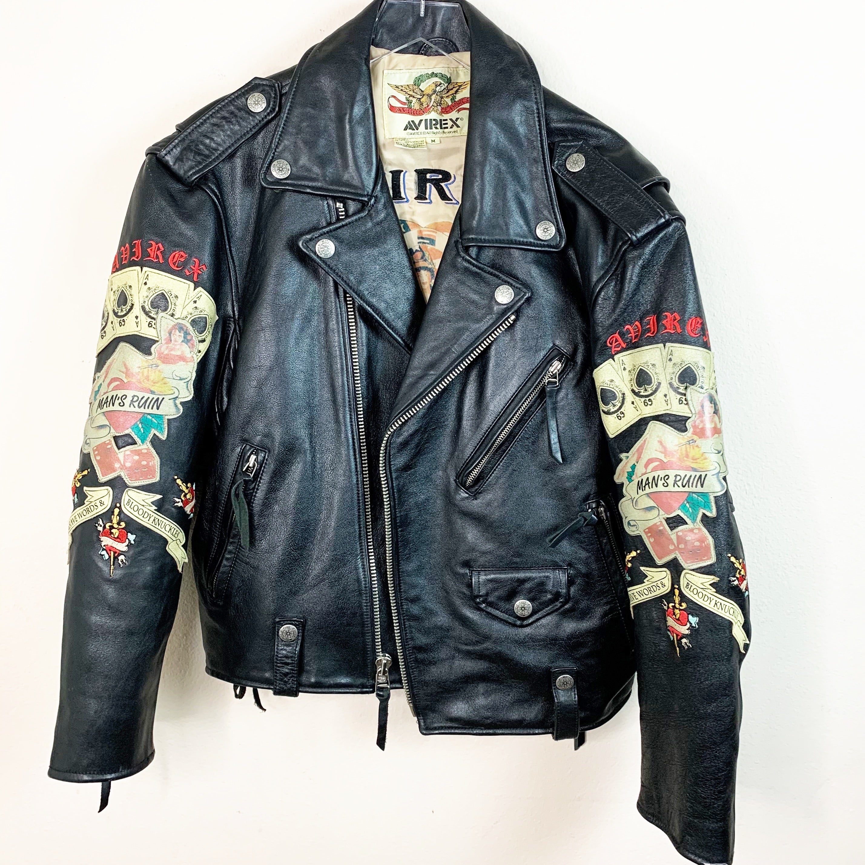 Vintage Avirex Leather Motorcycle Biker Jacket – The Stand Alone