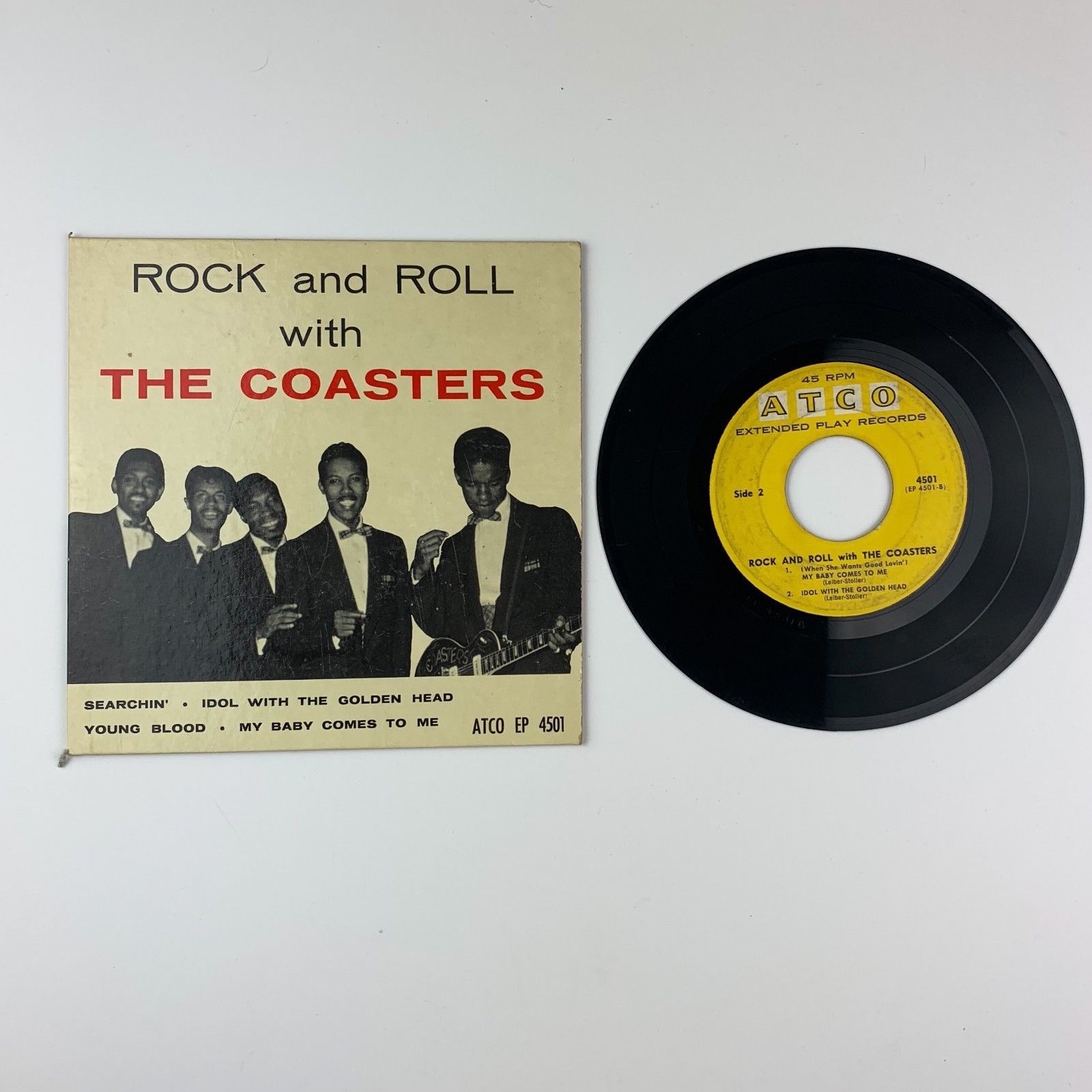 Vinyl Music Record Rock and Roll with THE COASTERS Records 45rpm ATCO ...