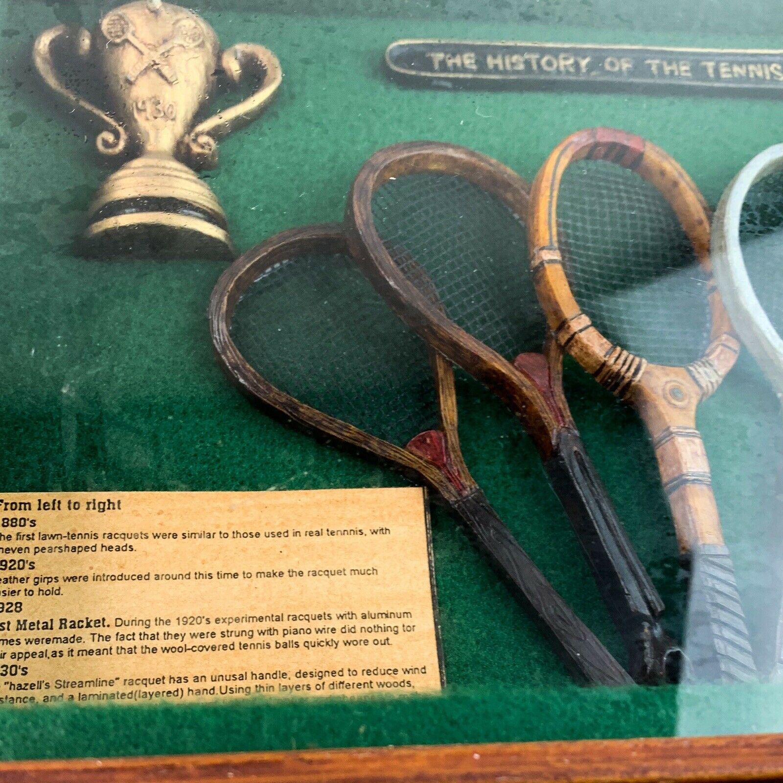 The History of the Tennis Racket Shadow Box Wall Art Hanging Sports ...