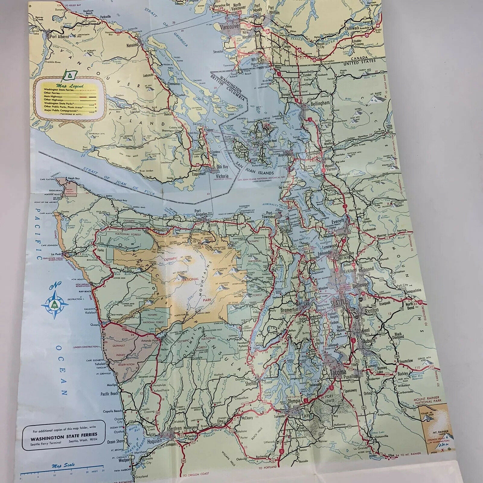 Washington State Ferries Puget Sound Guide Map Brochure – The Stand Alone