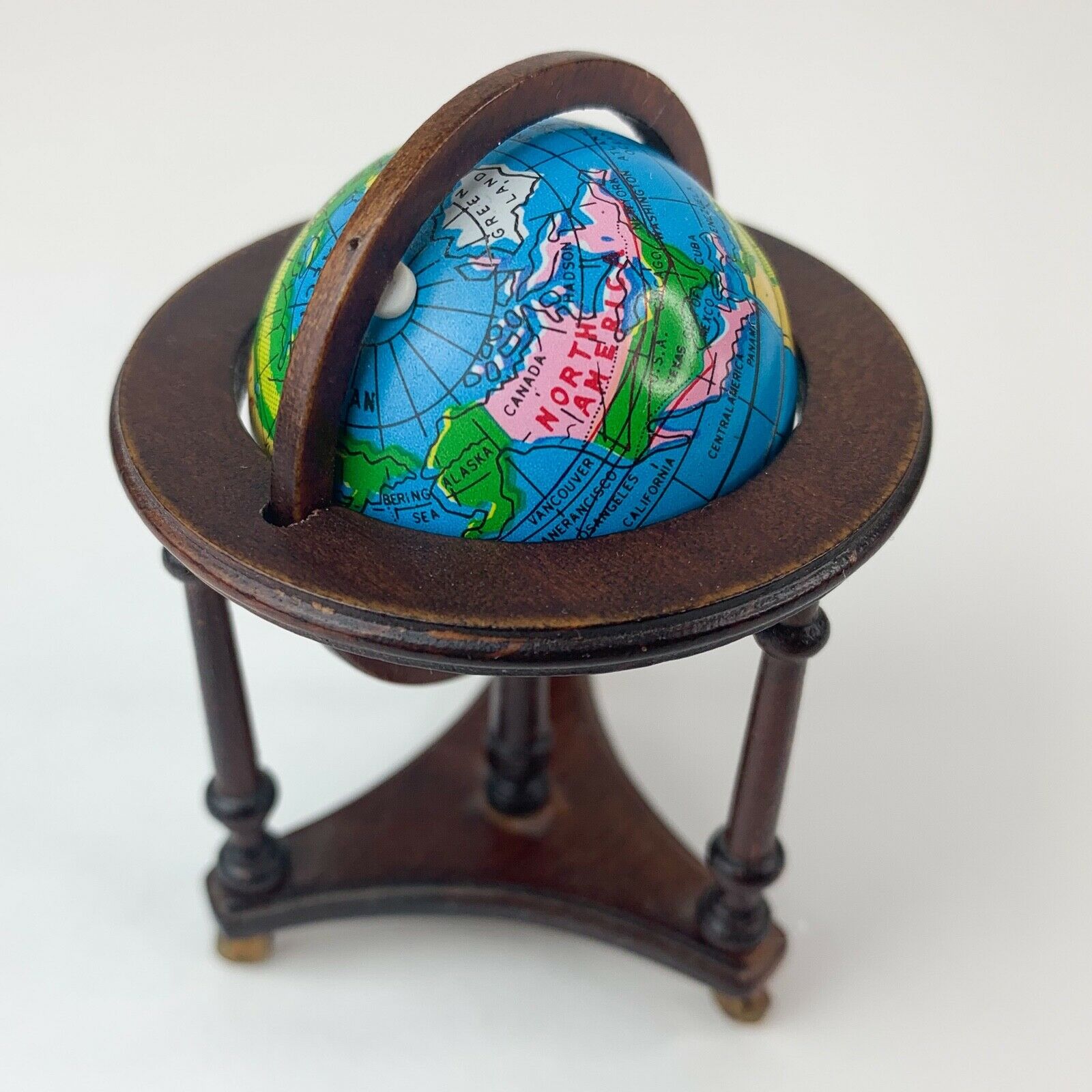 Dollhouse Miniature Globe on Spinning Wheels Tiny Doll House Decoratio ...